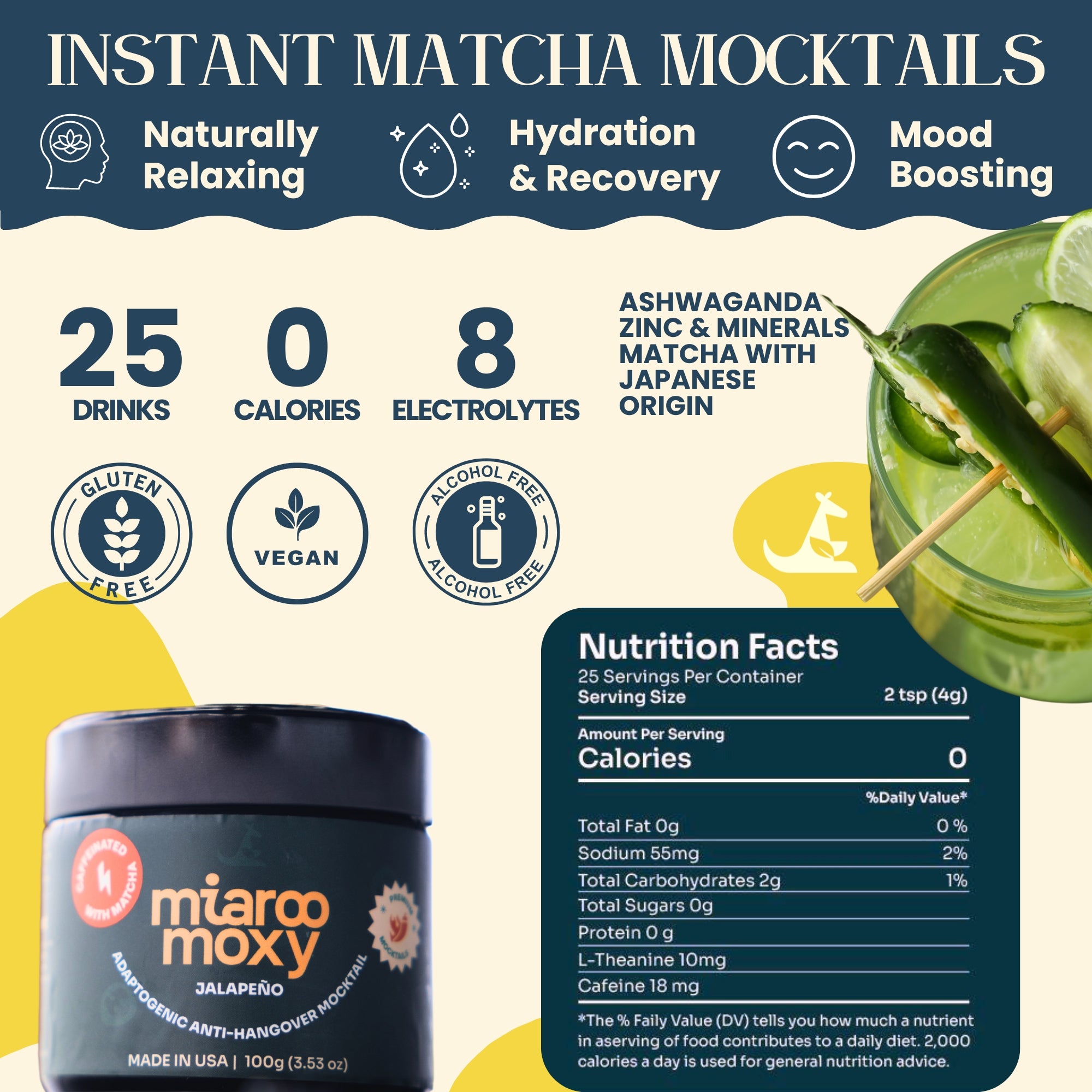 Spicy Matcha Mocktail w/ Ashwaganda | Anti-Hangover Cognitive Boost ...